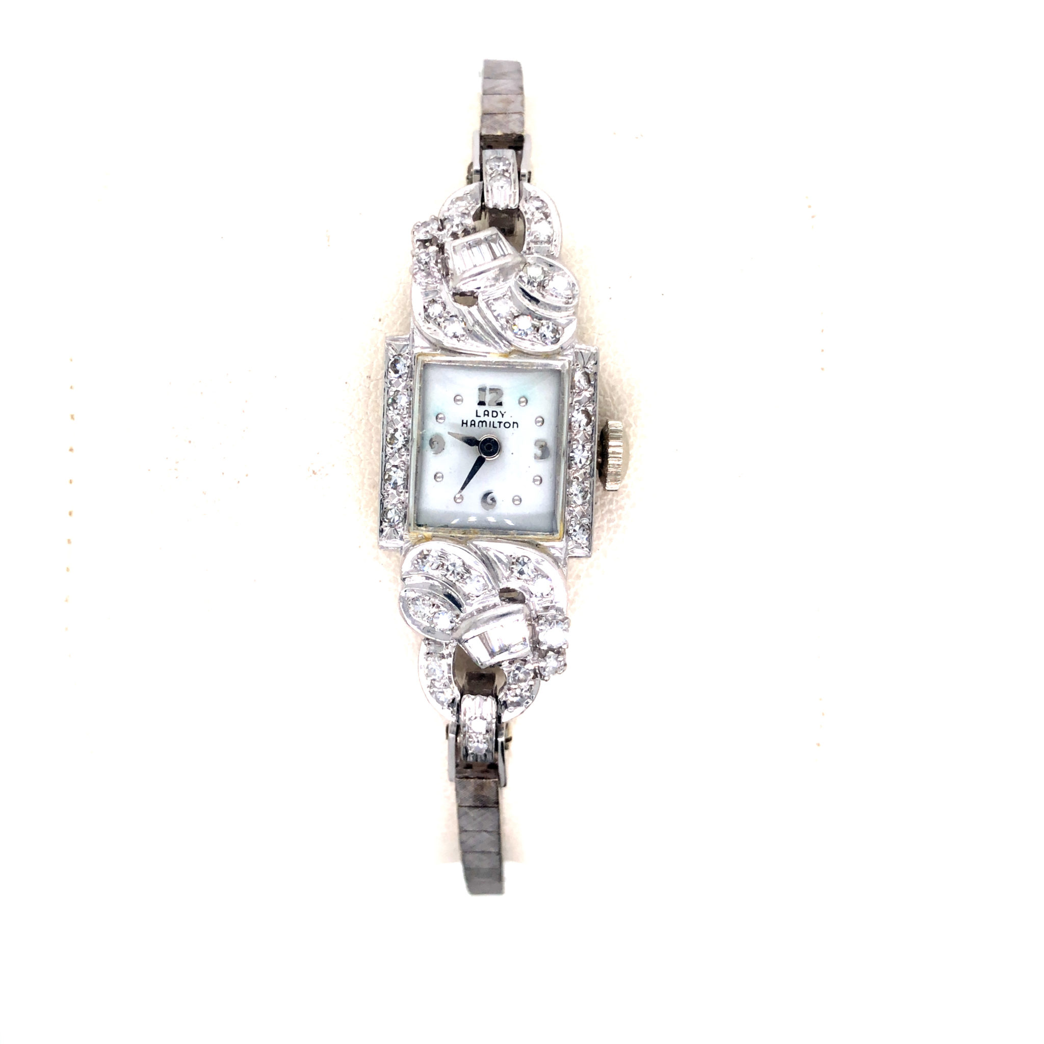 Vintage “Lady” Hamilton Platinum and Diamond Watch | Sarah Leonard Jewelers
